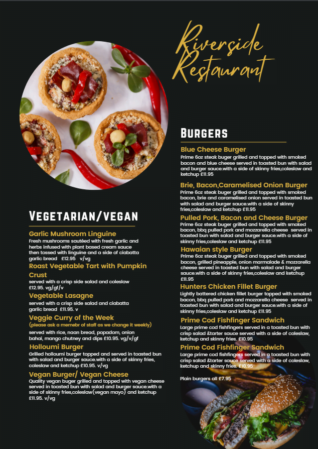 Traditional British menu | Riverside Restaurant | Scunthorpe